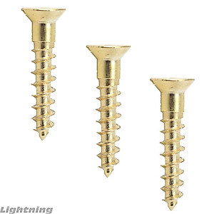 #12 x 1-1/4 Solid Brass Flat Head Slotted Wood Screw Qty 50