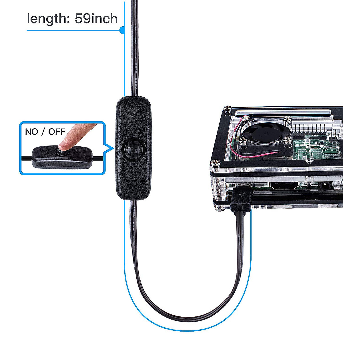 Miuzei Raspberry Pi 3 B+ Case with Fan Cooling Pi 3B Case with 3 Pcs Heat-Sinks 5V 3A Power Supply for Raspberry Pi 3 B+ (B Plus) 3B (No Raspberry Pi Board)