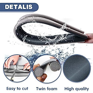 SYIPO Door Draft Stopper Adjustable 37", Twin Door Draft Blocker Cuttable & Washable, Draft Door Stopper Energy Saving Door Weather Stripping Reduce Noise Window Breeze Blocker Door Sweeps, White