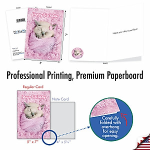 The Best Card Company Birthday Greeting Card with 5 x 7 Inch Envelope (1 Card) Bday Fluffy Furballs C7168ABDG