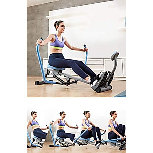 Rowing Machine for Home Use Foldable, Hydraulic Rower Trainer Indoor Foldable Rowing Machine, 12 Adjustable Resistance, Hd Data Display, Maximum Load 120kg, Fitness Equipment