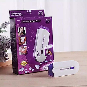 5.9x3.3x1 inch Female epilator, rechargeable lady electric shaver for arms, armpits, bikini line, legs, back(Purple+white)