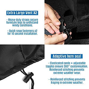 SIRUITON 2-Seat Heavy Duty Garden Patio Sofa/Loveseat/Bench Cover,100% Waterproof Outdoor Sofa Cover, Lawn Patio Furniture Covers Black, 51" W x 27" D x 35" H