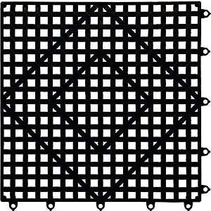 San Jamar Versa-Mat Bar Service Mat, Bar Mat, Bar Spill Mat with Non slip for Restaurants, Plastic, 12.5 x 12.5 x 0.63 Inches, Black