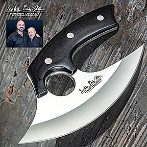 Hibben Legacy Ulu Knife – Keenly Sharp 5Cr15 Stainless Steel Blade, Pakkawood Handle Scales, Stainless Steel Pins, Leather Sheath – Sleek Reimagining of the Classic Ulu Knife - 7 5/8” Overall