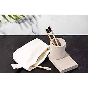 [10 Pack] Biodegradable Bamboo Toothbrushes - Soft Charcoal Infused Bristles for Cleaner Teeth - Sustainable Wooden Toothbrush - Natural Toothbrush That Lasts - Travel Case Included, BPA-Free