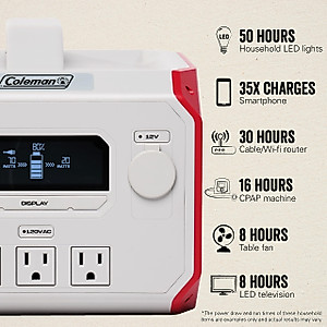 Coleman Voyager Go 500 Battery Generator - Portable Power Station, 478Wh Lithium-Ion Battery, 500W Pure Sine Wave Inverter, Fast Charging, Solar Generator for Home Backup Power, Camping & RVs