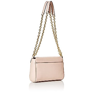 Calvin Klein Soft Lock Lamb Leather Small Convertible Crossbody Shoulder Bag, Pale Rose