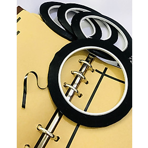 GoProver 6 Pack 3mm 1/8 inch Width Graphic Tape Whiteboard Tape Self Adhesive Chart Line Tape Grid Marking Tapes Gridding Tape Art Artist Tape, 108 feet feet Long Per Roll