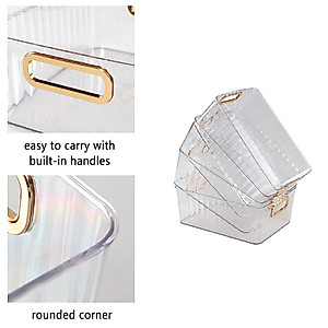 Innouse 4 Packs Clear Pantry Freezer Organizer Bins, Small Plastic Cosmetics Storage Container Bin