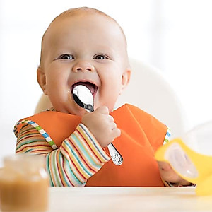 15 Pieces Toddler Kids Utensils Kids Silverware Set Stainless Steel, Safe Baby Utensils 3 Toddler Forks 3 Toddler Spoons 4 Reusable Metal Straws 4 Silicone Tips and Brush, Kid Utensils Flatware