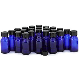 Vivaplex, 24, Cobalt Blue, 15 ml Glass Bottles, with Lids