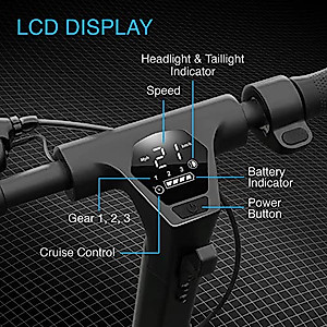 Brookstone BlueGlide Elite 10 Electric Scooter 500 Watt Motor, Max Speed 21 MPH, Up to 18 Miles Range, IPX4 Water Resistance, 10 Inch Honeycomb Tires, Cruise Control, Dual Suspension, Foldable Frame