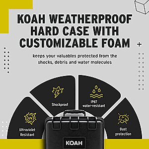 Knox Gear Koah Weatherproof Hard Case with Customizable Foam (10 x 9 x 7 Inch)