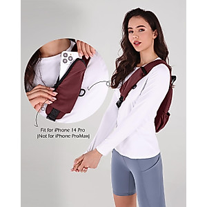 ODODOS Crossbody Sling Bag with Adjustable Straps Small Backpack Lightweight Daypack for Casual Hiking Outdoor Travel, Wine