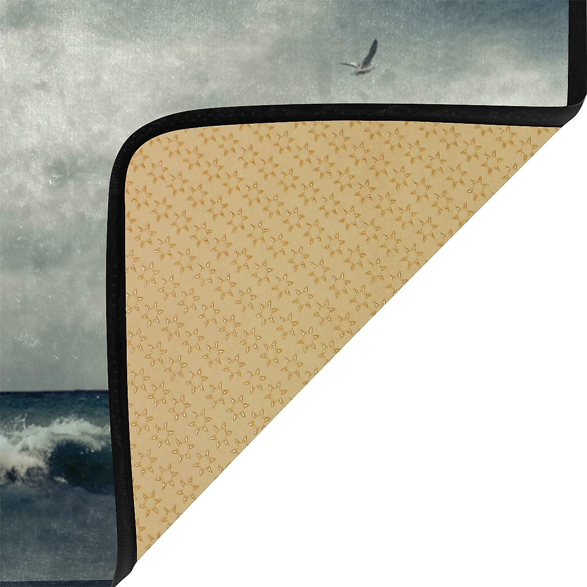 MOYYO Kitchen Mat Lighthouse On The Sea Kitchen Rug Mat Anti-Fatigue Comfort Floor Mat Non Slip Oil Stain Resistant Easy to Clean Kitchen Rug Bath Rug Carpet for Indoor Outdoor Doormat