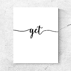 ZLKAPT Set of Two Get Naked Quotes Art Picture No Framed Shimmer Art Paper Black And White Wall Art Paintings For Home Living Room BathRoom Decor 8x10 inches Unframed