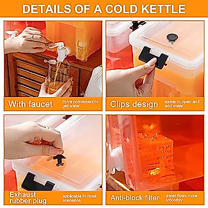 Zhehao 1.5 Gallon Drink Beverage Dispenser for Fridge with Spigot, Water Dispenser with Lids, Ice Drink Dispenser for Party Drink and Daily Use, 100% Sealed BPA FREE (3 Pcs)