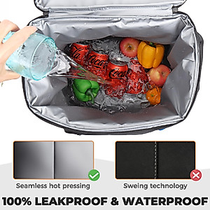 Heytrip Cooler Backpack 36 Cans Insulated Cooler Bag, Keep Freeze for 20 Hours, Waterproof & Leak-Proof Cooler with Multi-Compartments(Black)