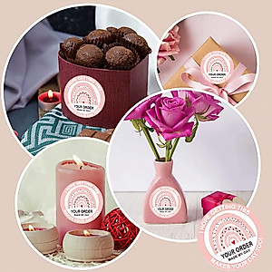 Your Order Made My Day Stickers 2" Thank You for Your Order Stickers-500 Pcs Boho Happy Mail Mailing Stickers Rainbow Decorative Business Thank You Stickers for Envelope Bag Seals Party Supplies