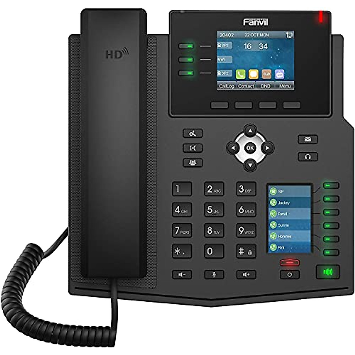 Fanvil IP Phone X6U High-End with 20 SIP Lines Dual Gigabit Port PoE Integrated (2-Pack)