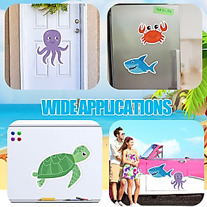 6 Pcs Cruise Door Decorations Magnetic Ocean Sea Animal Car Magnets Fish Fridge Magnets Stickers Dolphin Shark Cruise Door Magnets Decals for Carnival Cruise Refrigerator Door