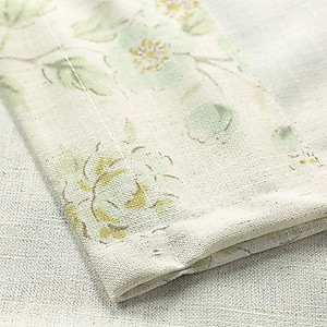 VOGOL Floral Printed Curtain Valance, Fresh Blossoms Small Curtains for Living Room, Rod Pocket Modern Window Valances for Dining Room, One Panel, 52x18, Green