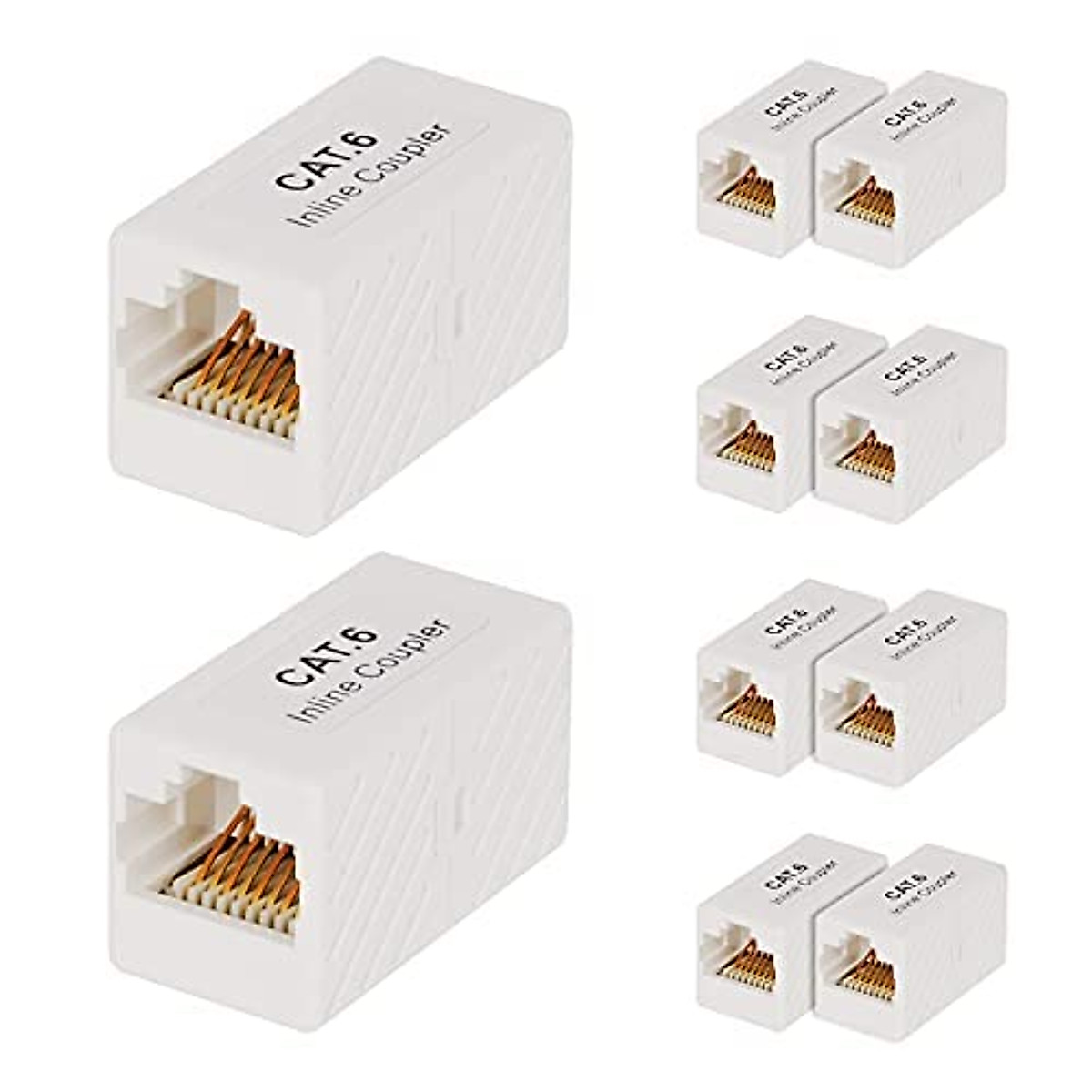 Iwillink RJ45 Coupler Ethernet Connector, Female to Female RJ45 Connector for Cat7 Cat6 Cat5e Cat5 Ethernet Cable, Extender Adapter, 10 Pack, White