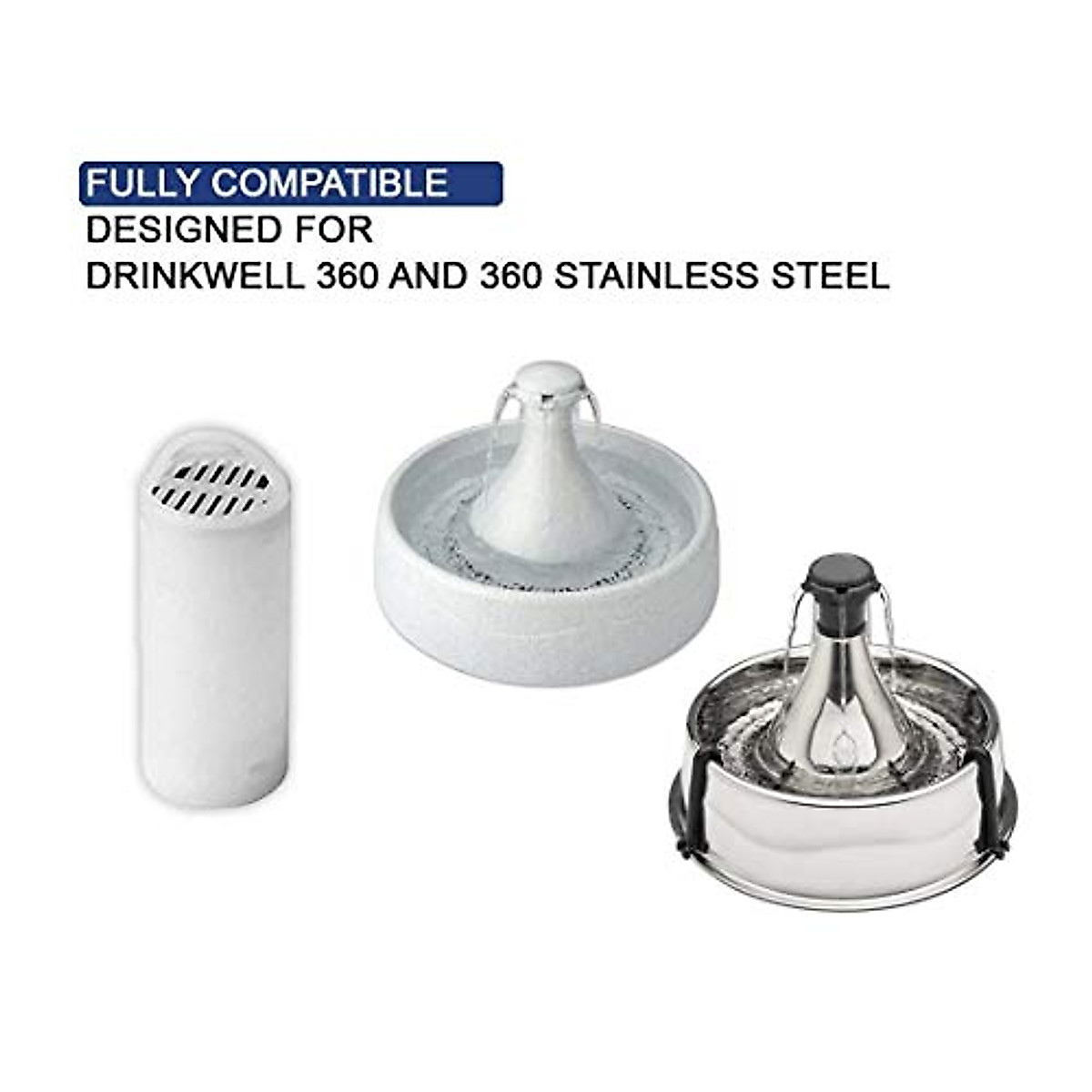 GoldTone Brand Pet Fountain Charcoal Water Filter Compatible with DRINKWELL 360 & DRINKWELL 360 Stainless Multi-Pet Fountains. Replaces Your DRINKWELL 360 Pet Fountain Water Filter