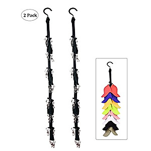 Yesok 2 Pack Hat Organizer Holder Rack, 16 Clips Closet Hanging Cap Racks Storage Hangers for Baseball Hats Ball Caps Golf Caps Beanies & Accessories