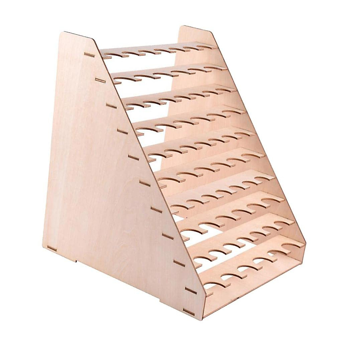 simhoa 65 Holes Craft Paint Epoxy Tool Wooden Organizer Storage Rack Stand Holder, 30x32x35cm