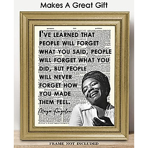 "People Will Forget…" Positive Quote Maya Angelou: Motivational Wall Art Poster, Inspirational Quote Wall Decor Posters for Bedroom & Office Decor for Men, Women & Teen Girl - 8x10 Print Unframed