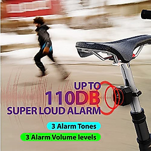 Fosmon USB-C Rechargeable Bike Alarm with Remote, IP55 Waterproof Wireless 110dB Loud Anti-Theft Vibration Motion Sensor Vehicle Tracker Alarm Security System for Bicycle, E-Bike, Motorcycle, Scooter