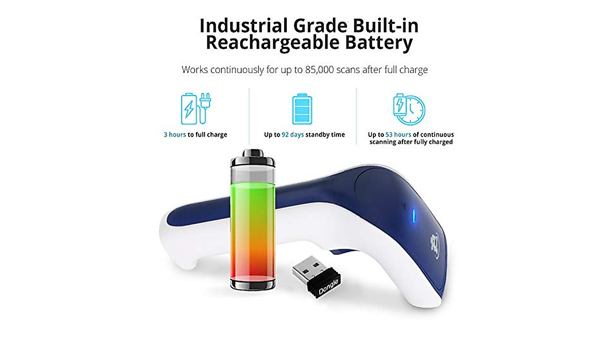 ScanAvenger Wireless 1D Barcode Scanner | Portable 3-in-1
