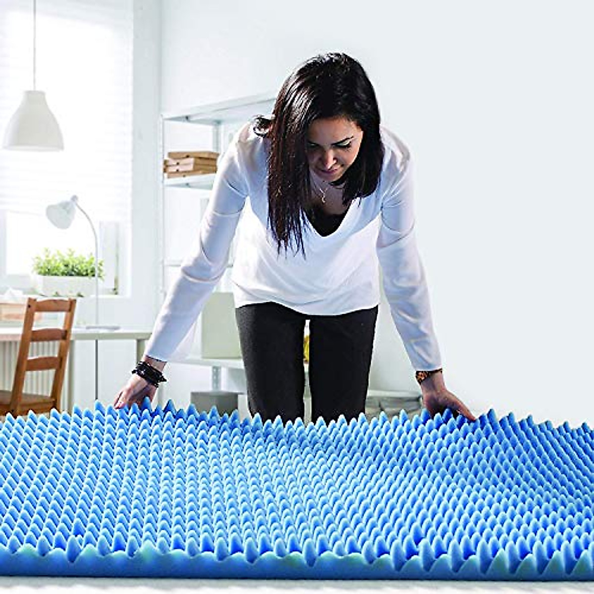 DMI Foam Mattress Topper, Egg Crate Foam Pad, Mattress Pad and Bed Topper for Support, Air Circulation, Pressure Relief and Weight Distribution, Twin Size Mattress, 33 x 72 x 3