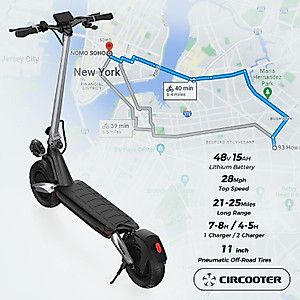 Circooter Raptor Pro Electric Scooter Adult with Smart APP, 1600W Motor, 31 Miles Range, 28 Mph Top Speed Off Road Electric Scooter with Dual Charging Ports, Storage Bag - Raptor Pro