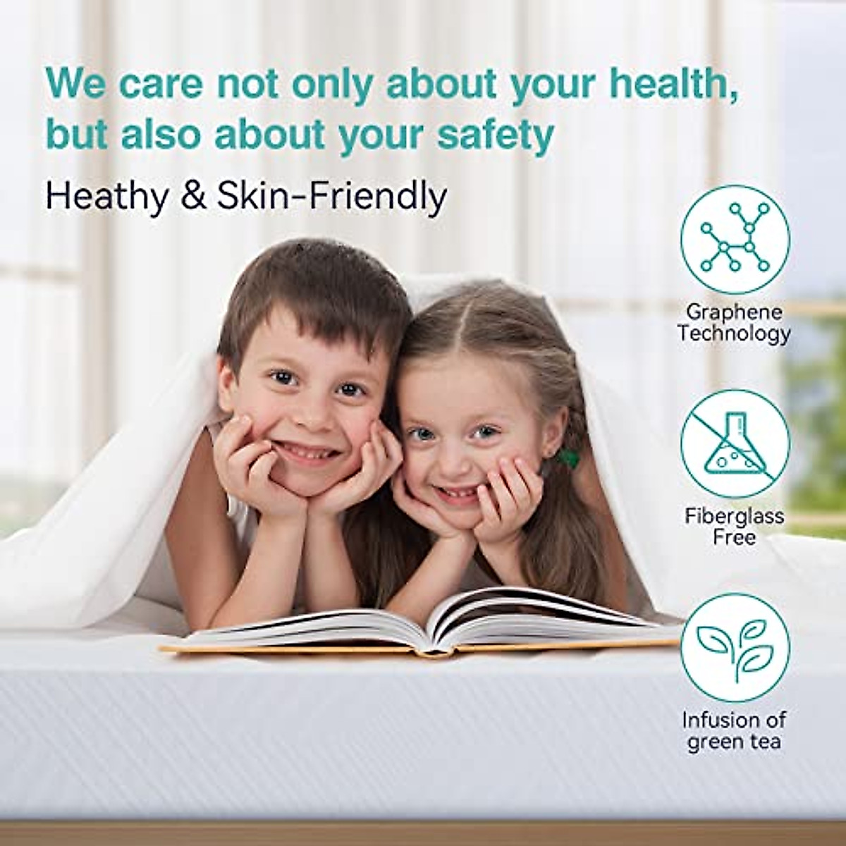 Opoiar Full Mattress,6 Inch Green Tea Memory Foam Mattress in a Box with Breathable Cover,Medium Firm/CertiPUR-US Certified/Pressure Relieving/Made in USA (by-Igo)