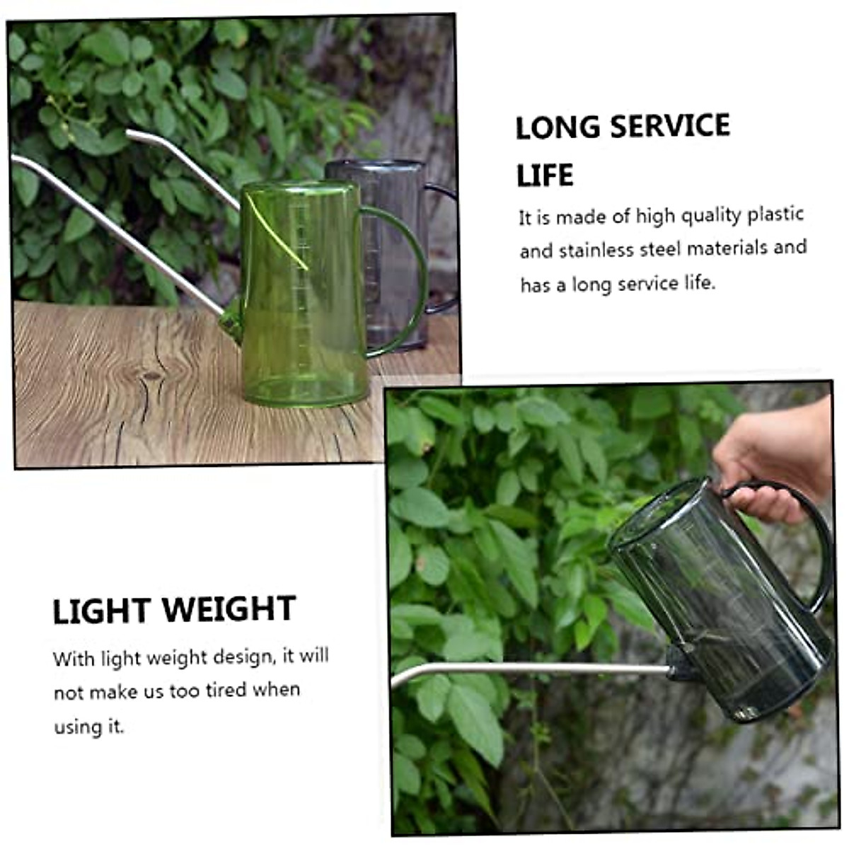 Happyyami 4 Pcs with Scale Watering Can Plastic Water Bottles Clear Water Bottles Small Succulent Plants Live Small Watering can Gardening Spray Kettle Plastic Bottle Watering can Indoor jug