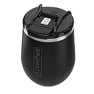 BrüMate Uncork'd XL MÜV - 100% Leak-Proof 14oz Insulated Wine Tumbler with Lid - Vacuum Insulated Stainless Steel Wine Glass - Perfect For Travel & Outdoors (Walnut)