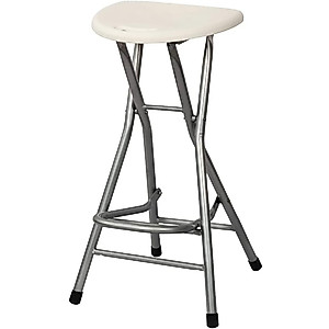 Folding Stools for Adults Portable, 28 inch Collapsible Stool Heavy Duty, Indoor Tall Bar stools with Handle, Plastic Counter Barstool Chair for Kitchen Outdoor Travel-White H72xW31cm(28x12inch)