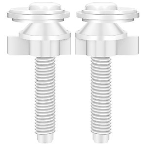 Toilet Seat Screws Universal Replacement Plastic Toilet Seat Hinge Bolt Screws with Nuts and Washers for Top Mount Toilet Seat Hinges (2 Pcs)