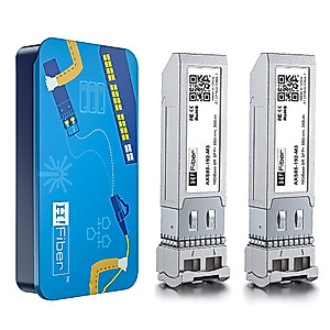 2 Pack 10Gb Multimode Module with 5m OM3 LC to LC Fiber Cable, 10GBase-SR SFP+ LC Transceiver Compatible for Cisco SFP-10G-SR, Meraki, Ubiquiti UF-MM-10G, Mikrotik, Netgear,D-Link,TP-Link and More