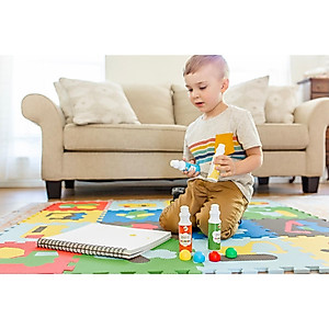 Tadpoles 16 Tiles Transportation Playmat for Kids | Interlocking Tiles with 16 Border Pieces | Soft EVA Foam | Safe & Durable | Total Floor Coverage 50” x 50” | Ages 3 & Up | Multicolor