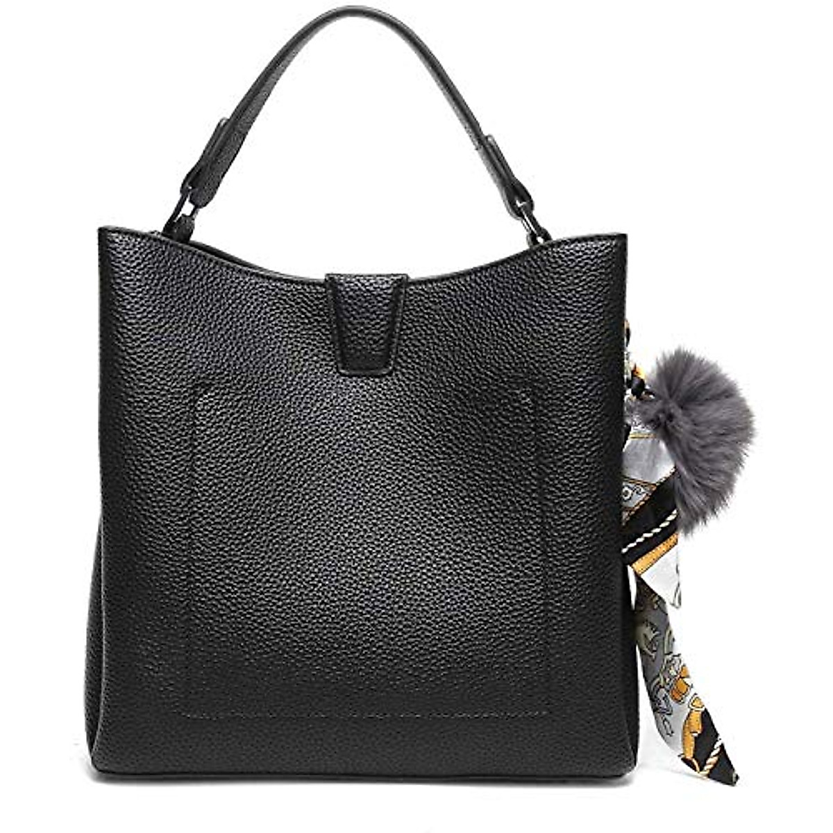 Hand Bag, Stylish Small Tote, with charm item, MS3502 (Black)