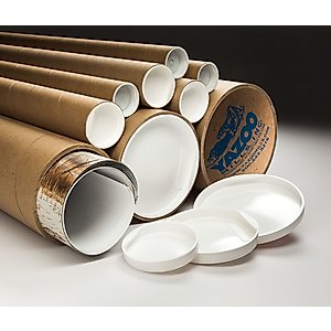 Yazoo Mills 6" x .200 x 36 Extra Heavy Duty Kraft Mailing Tubes with Plugs (Pack of 4)