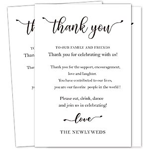 Giftideaworkshop 50 Pcs Wedding Thank You Place Setting Cards, Wedding Table Centerpieces and Wedding Decorations, Wedding Table Decorations, Wedding Favors for Guests, 4 x 6 in