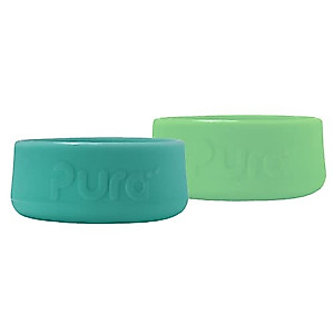 Pura Kiki Silicone Bottle Bumper - Plastic-Free, Medical-Grade, Protective, Anti-Slip Bottom Cover Compatible w/Pura Stainless Bottles 5oz, 9oz & 11oz (Moss and Mint)