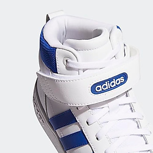 adidas Men's Postmove Mid Basketball Shoe, White/Team Royal Blue/Grey, 8