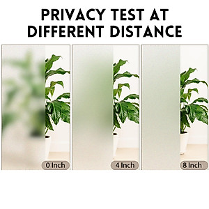 KESPEN Frosted Window Privacy Film Heat Control UV Sun Blocking Glass Stickers Static Cling Non Adhesive Door Coverings Decals for Bathroom Home Office, Frosted, 17.5 Inch X 6.5 Feet