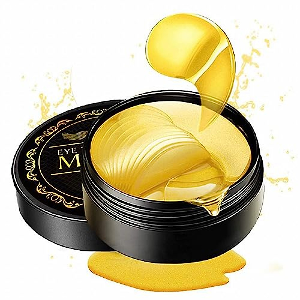 Under Eye Gold Eye Gel for Puffy Eyes Eye Pads for Dark Circles Under Eye Bags Anti Wrinkle Moisturizing Improves Elasticity 5ml Mascara Remover for Sensitive Eyes (Black, One Size)